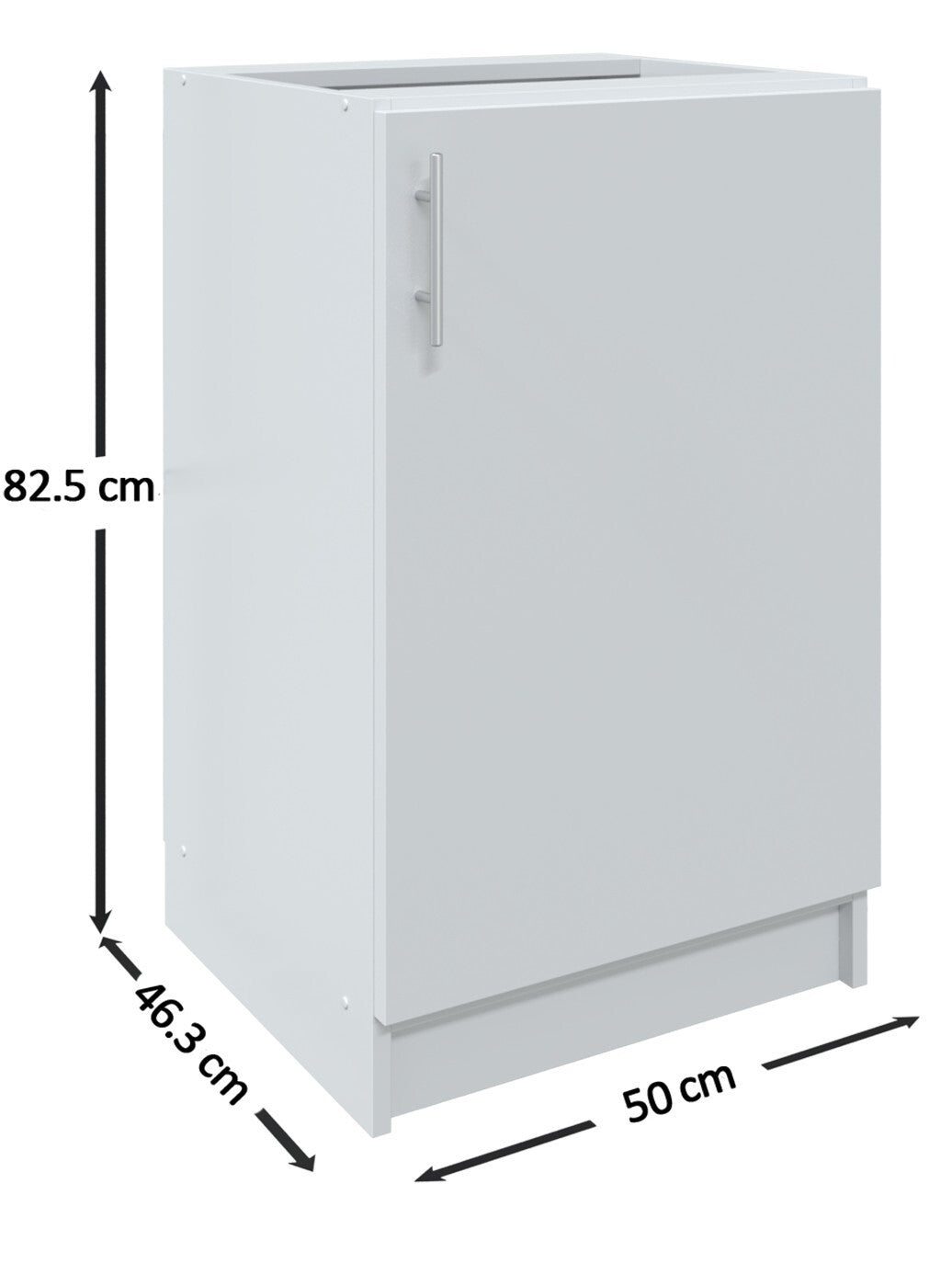 JD Greta Fixed Height Kitchen Base Unit 500mm - White Matt