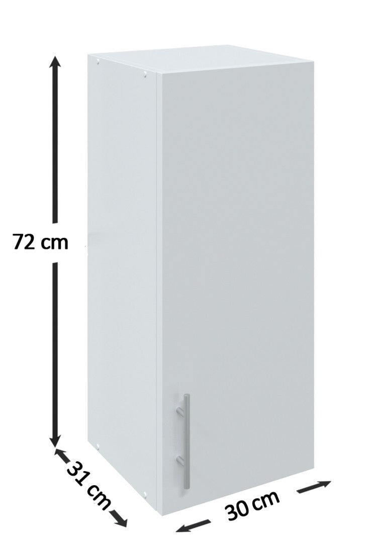 JD Greta Kitchen Wall Unit 300mm Kitchen Cabinet - White Gloss